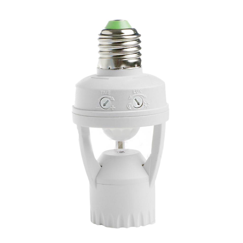 Sensor Light Socket, E27 Screw Bulb Adapter, Adjustable Auto Night ...