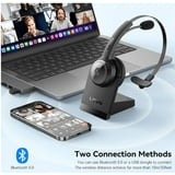 LEVN AI Noise Cancellation Bluetooth 5.0 Headset, Wireless PC & Laptop ...