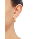 BrillianceFine Jewelry White Crystals Hollow Oval Shrimp Hoops in 10K ...