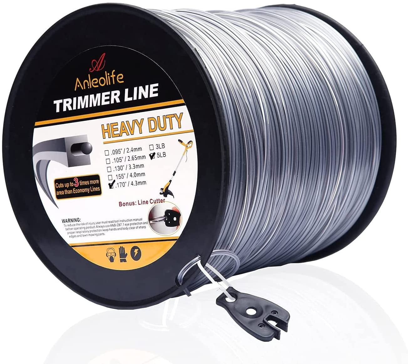 5-Pound Trimmer Line in Spool Heavy Duty Square .170-Inch-by-367-ft ...