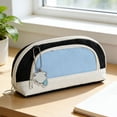 Color Block Futuristic Style Pencil Case, Large Capacity Multi ...