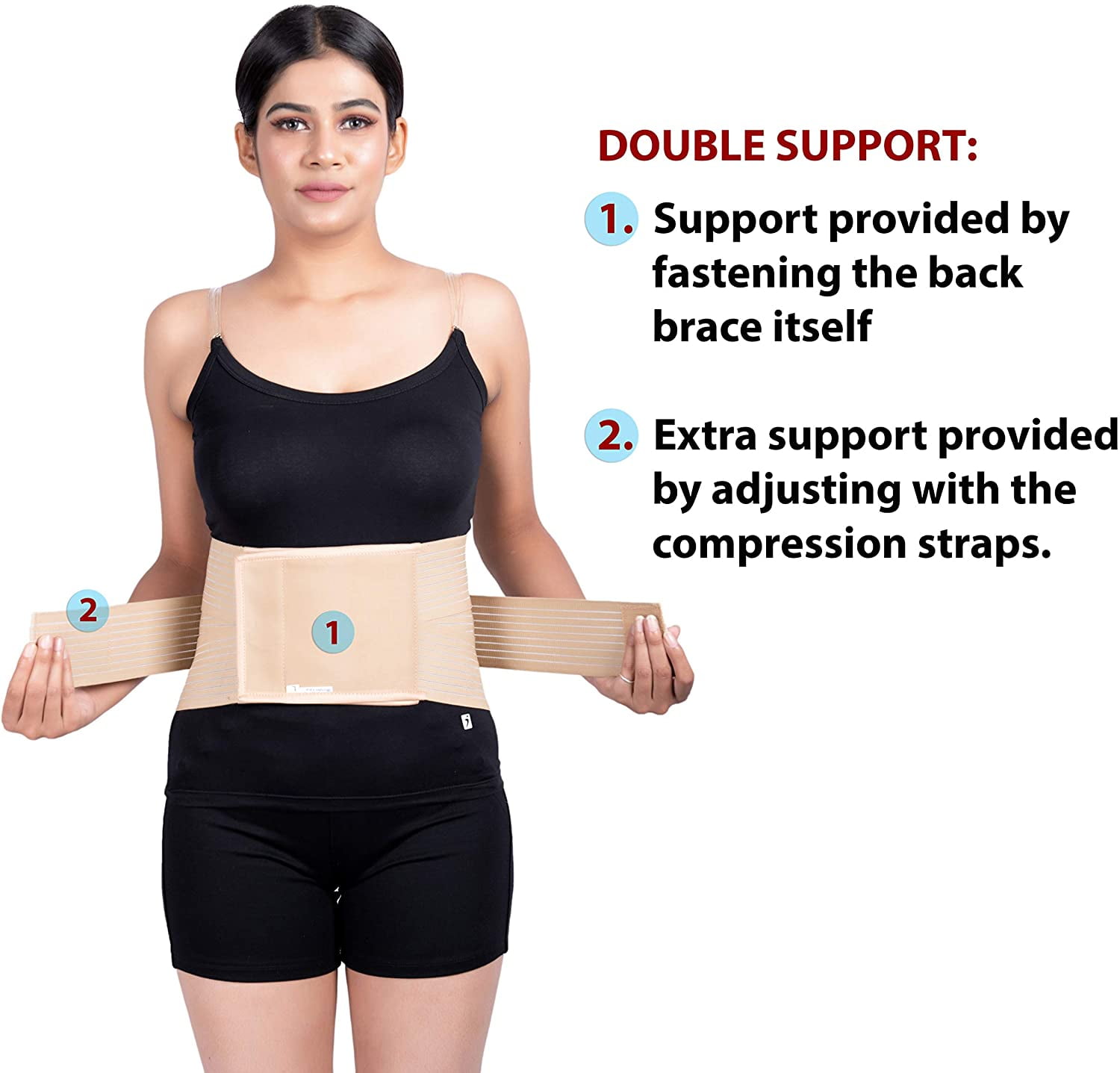 Lumbar support Double Pull Lower Back Brace Spinal Support Belt Back ...