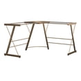 Ameriwood Home Perth Glass L-Shaped Computer Desk, Gold - Walmart.com