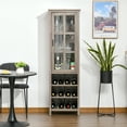 HOMCOM Wine Cabinet Bar Display Cupboard w/ Glass Door and 3 Cubbies ...