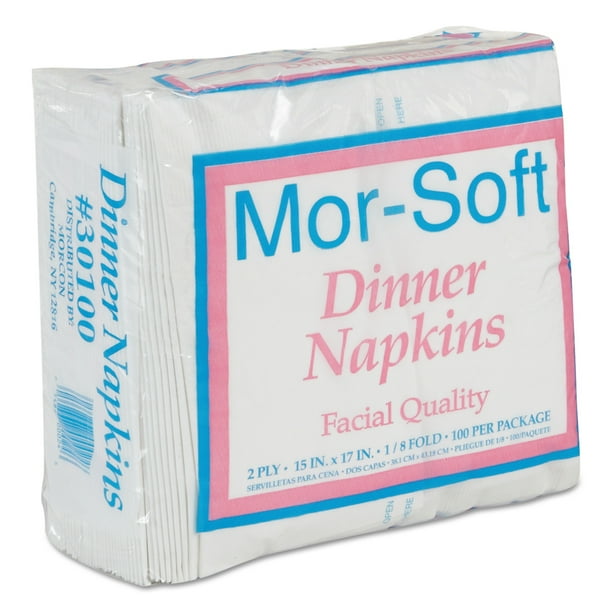Morcon Paper Dinner Napkins, 2-Ply, 15 x 17, White, 100/Pack, 30 Packs ...