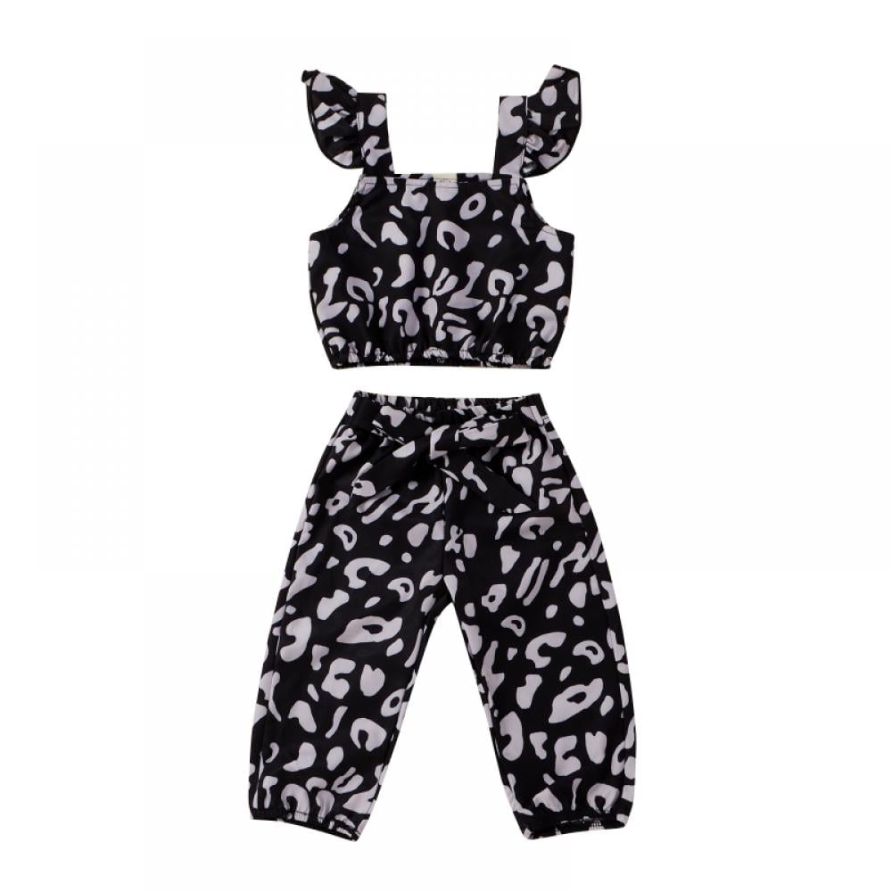 Eleanos Baby Girl Cute Leopard Print Sling Two Piece Set - Walmart.com