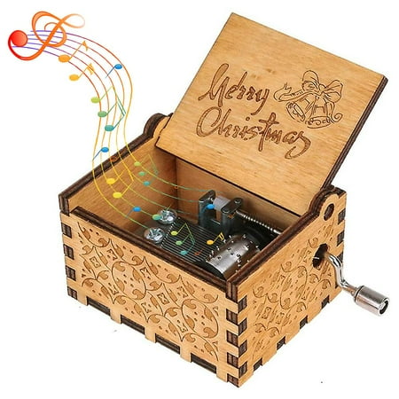 Wooden Music Box Hand Crank Music Boxes Antique Carved Music Box ...