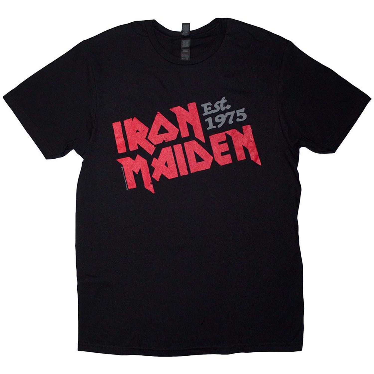 Click here for Iron Maiden Adult Est. 1975 Slanted Logo T-Shirt X... prices