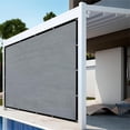 12×16ft 90% UV Block Sun Shade Cloth, Grey Mesh Shade Fabric with Taped ...