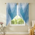 Abstract Ombre Sheer Curtains Swag Valances for Windows Light Blue ...