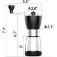 Ceramic Burr Manual Coffee Grinder with Two 5.5oz Glass Jars, Stainless ...