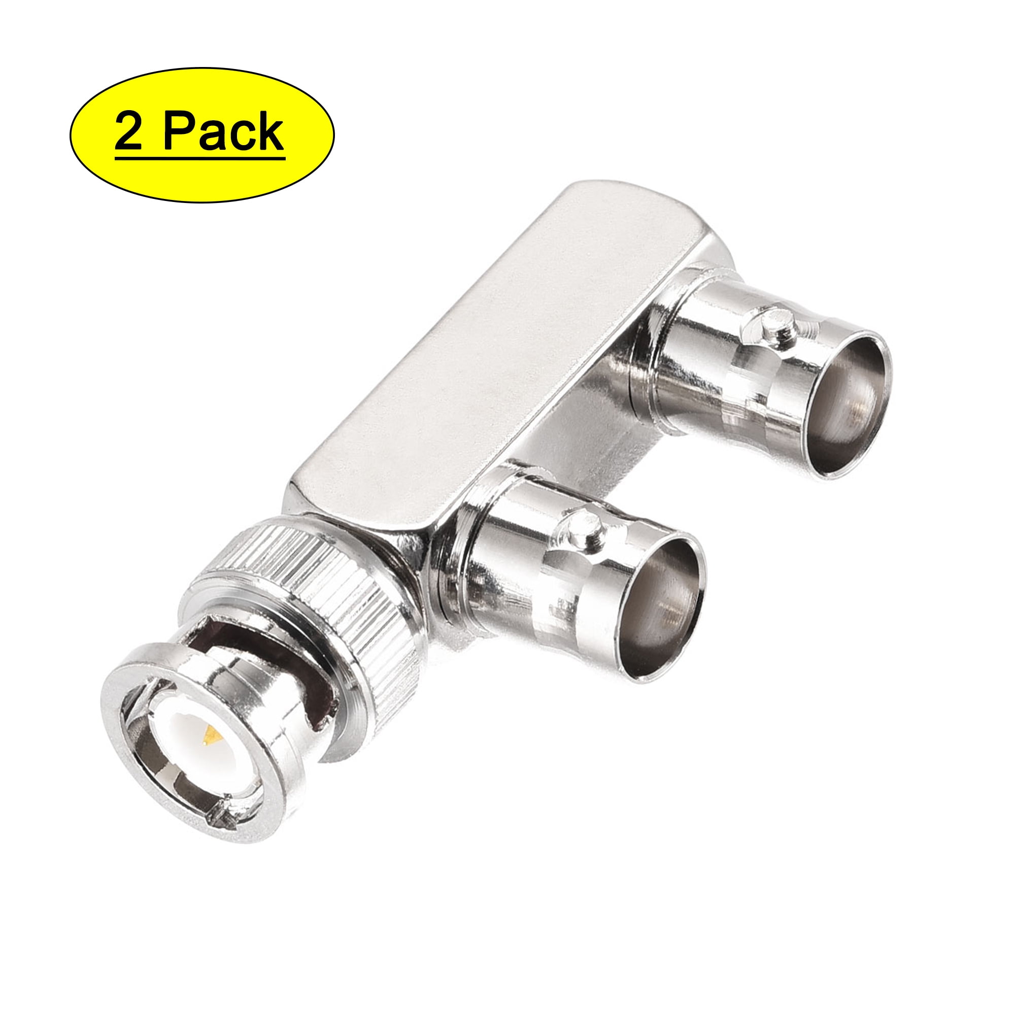 Uxcell 1 Male to 2 Female F Type 3 Way BNC Splitter, 2 Count - Walmart.com