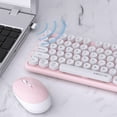 Trahoo Colorful Computer Wireless Keyboard Mouse Combos Typewriter