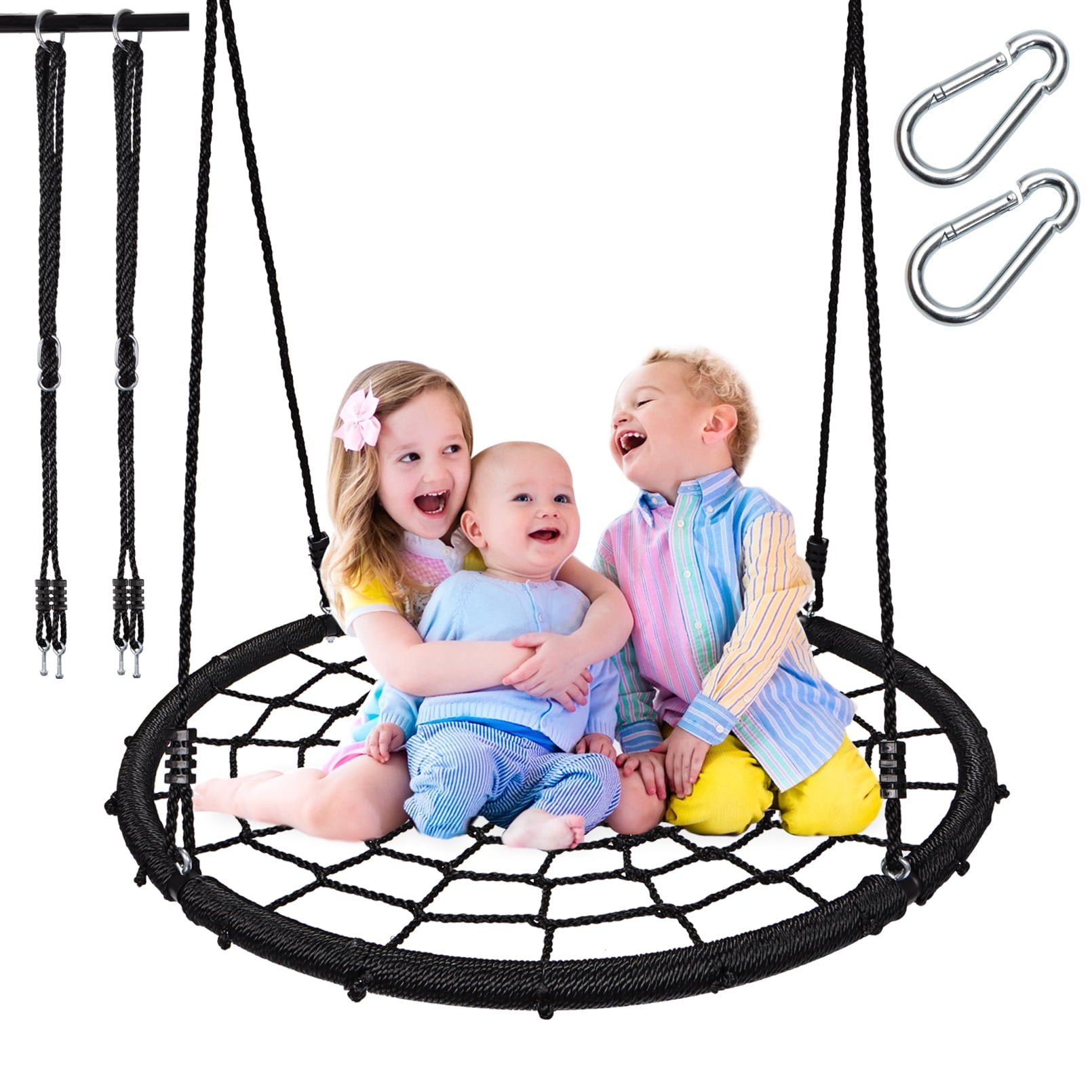 Pawoopawoo 40" Spider Web Swing with 4 Ropes Adjustable from 55" to 102 ...