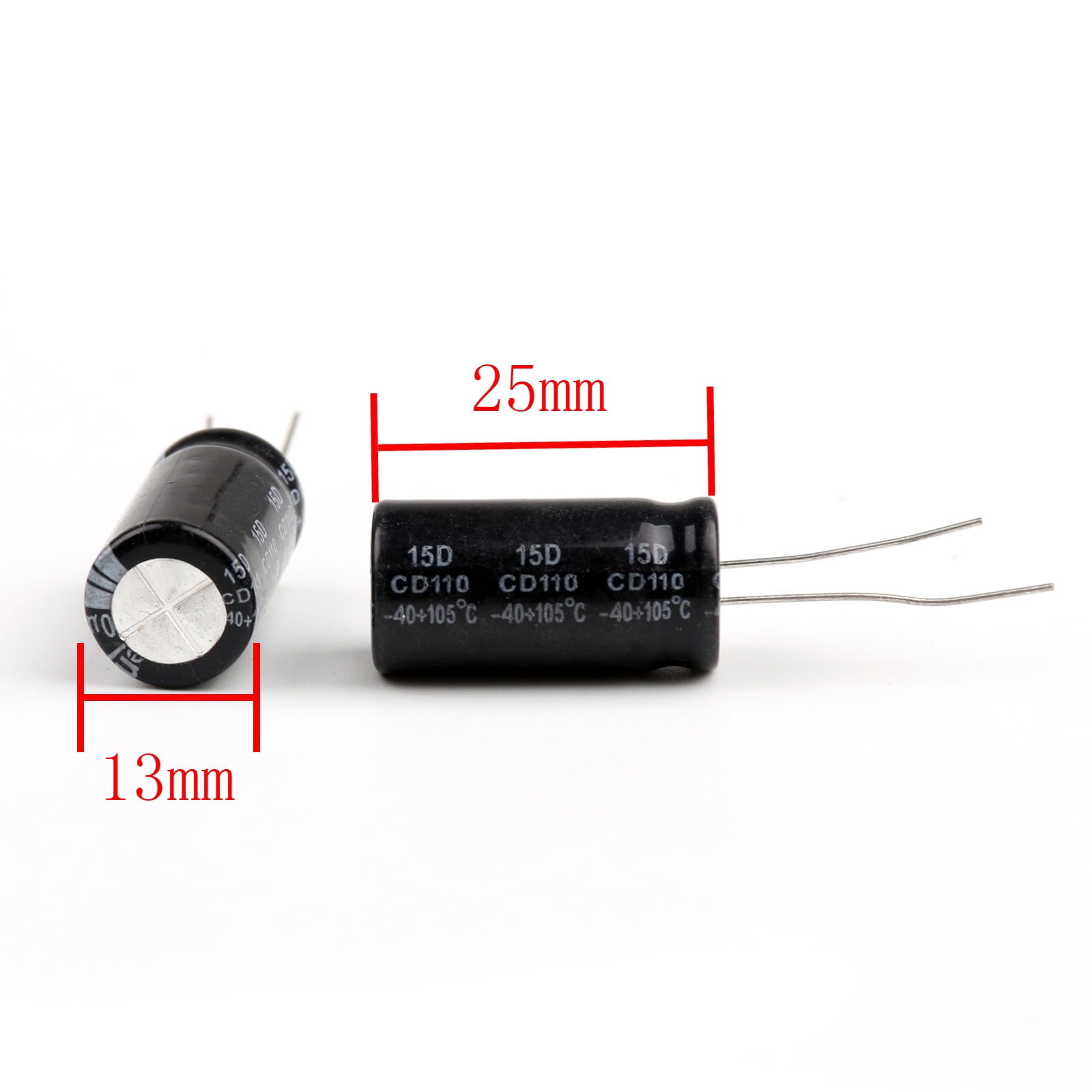 100pcs 50v 10uf 10μF 105c aluminum electrolytic capacitor 4×7mm usa ...