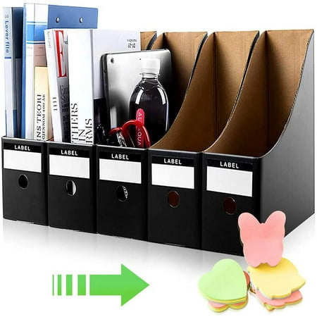 File Magazine Holder,5 PCS Kraft Paper Magazine Rack Files Folder ...