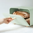 Navaris Modern Decorative Wood Bread Box - Mint Green Bread Bin Storage ...