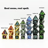Haxtec Metal DND Dice Set with Leather Bag, Acid Splash Polyhedral Dice ...