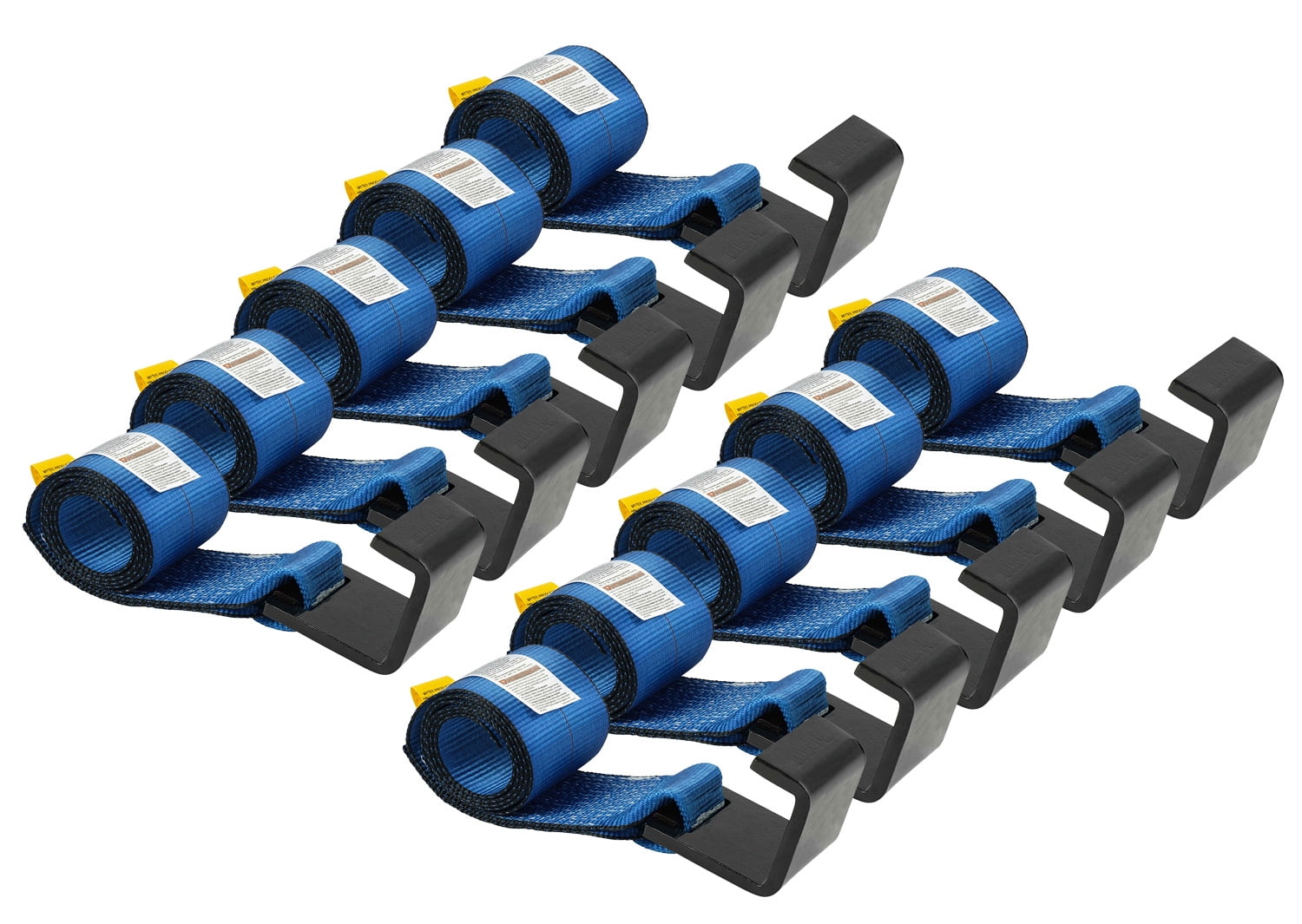 (10 Pack) 4" x 5' Roll Off Container Blue Winch Strap w/ Large Flat ...