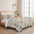Abstract Watercolor Flower on Beige 3 Pieces Quilt Set,1 Quilt with 2 ...