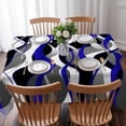Distortion Dark Blue Stripes Table Cloth 60x84in, Waterproof Rectangle ...