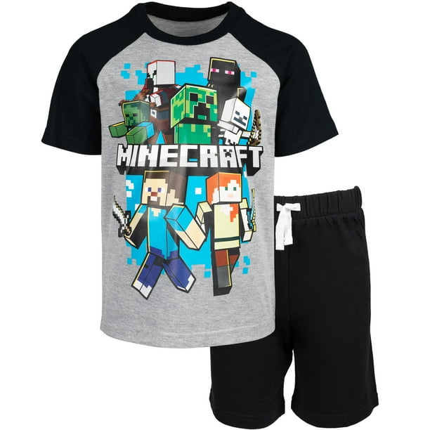 Minecraft Creeper Enderman Steve Little Boys T-Shirt and French Terry ...