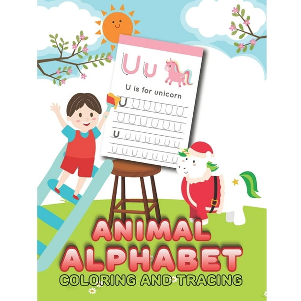 Animal Alphabet Coloring And Tracing : Kindergarten Preschool And ...