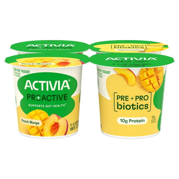 Activia Proactive Plain Prebiotic and Probiotic Yogurt Tub, Helps ...