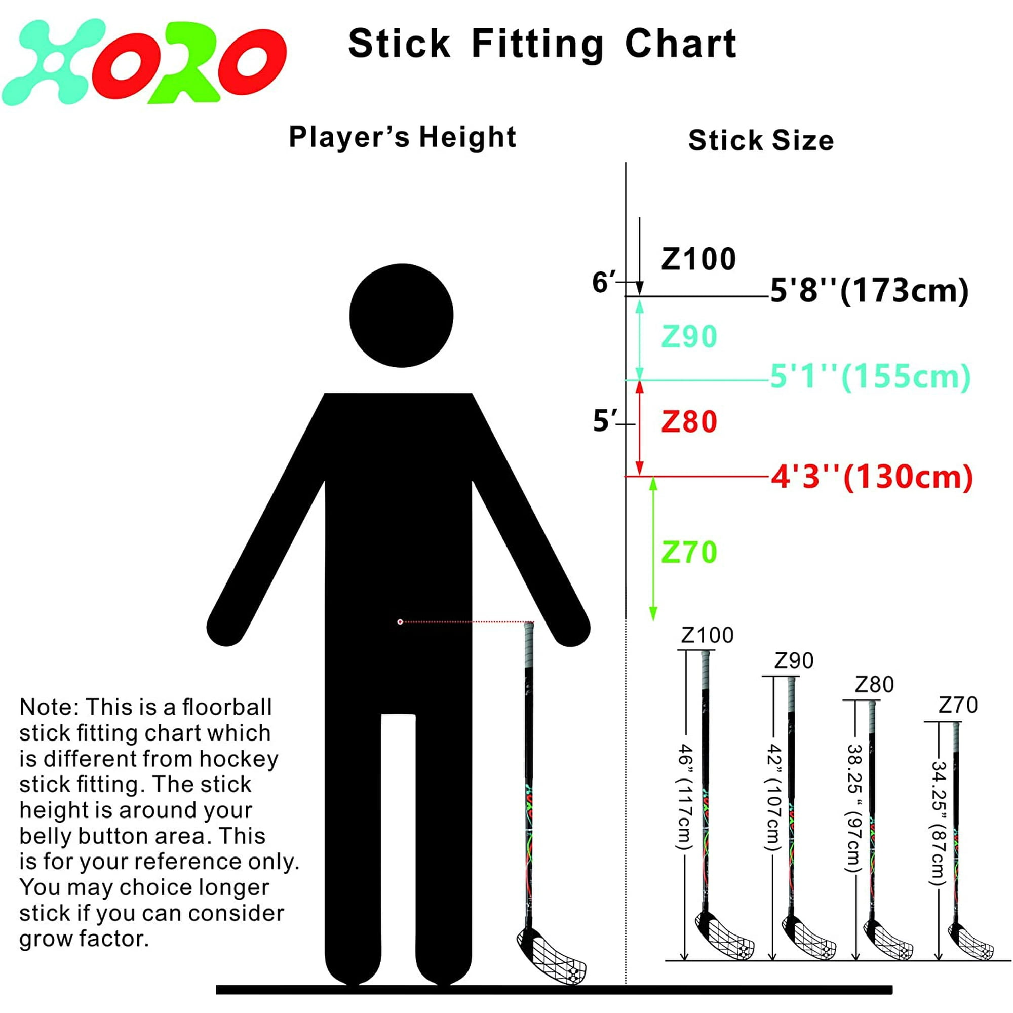 Floorball Stick Length Chart | Floor Roma