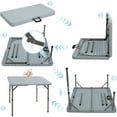 34" Square Folding Table, Multi-Functional Portable Folding Card Table ...