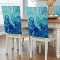 Abstract Marble Chair Back Covers Set of 6 Turquoise Green Gradient ...