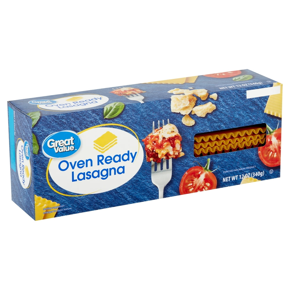 Great Value Oven Ready Lasagna Pasta, 12 oz - Walmart.com - Walmart.com