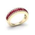 Imperial Gemstone 10K Yellow Gold Marquise Cut Ruby 1/10 CT TW Diamond ...