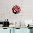 Abstract Colorful Circles Pattern7.9x7.9in Round Aluminum Plaque Wall ...