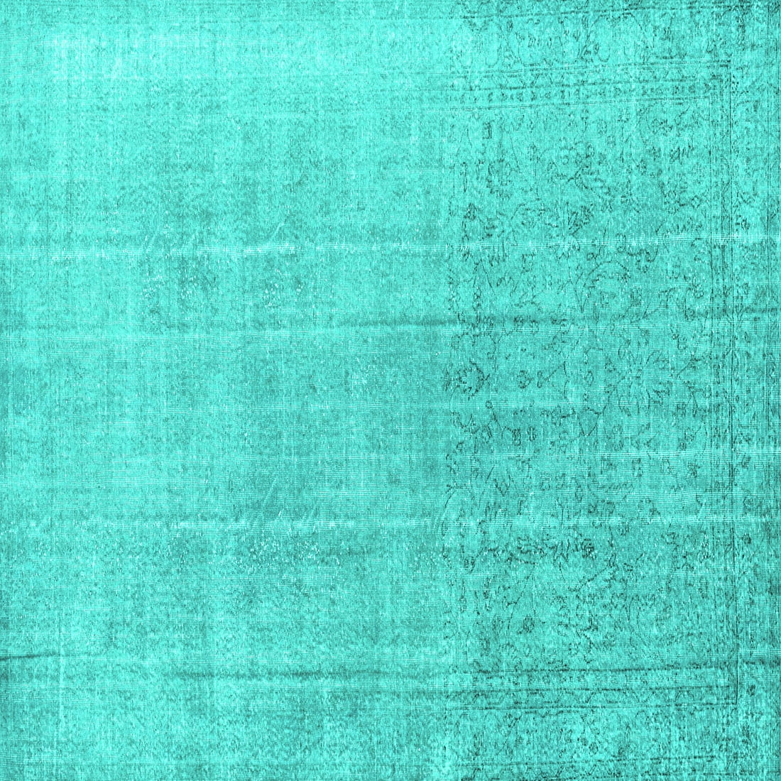 Ahgly Company Indoor Square Persian Turquoise Blue Traditional Area ...