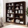 Pemberly Row Tall 5 Shelf Bookcase Set in Black Walnut - Engineered ...