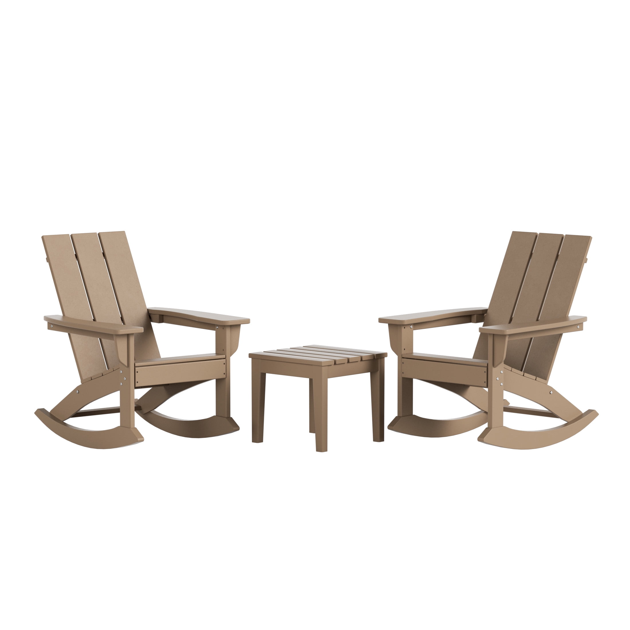 Westintrends Ashore 3 Piece Patio Rocking Chair Set All Weather Poly