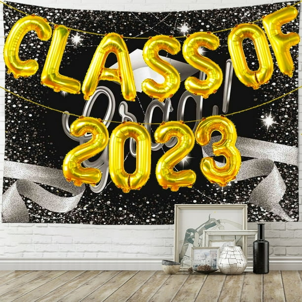 Graduation Photo Backdrop Banner with 2023 Balloons Party Decorations ...