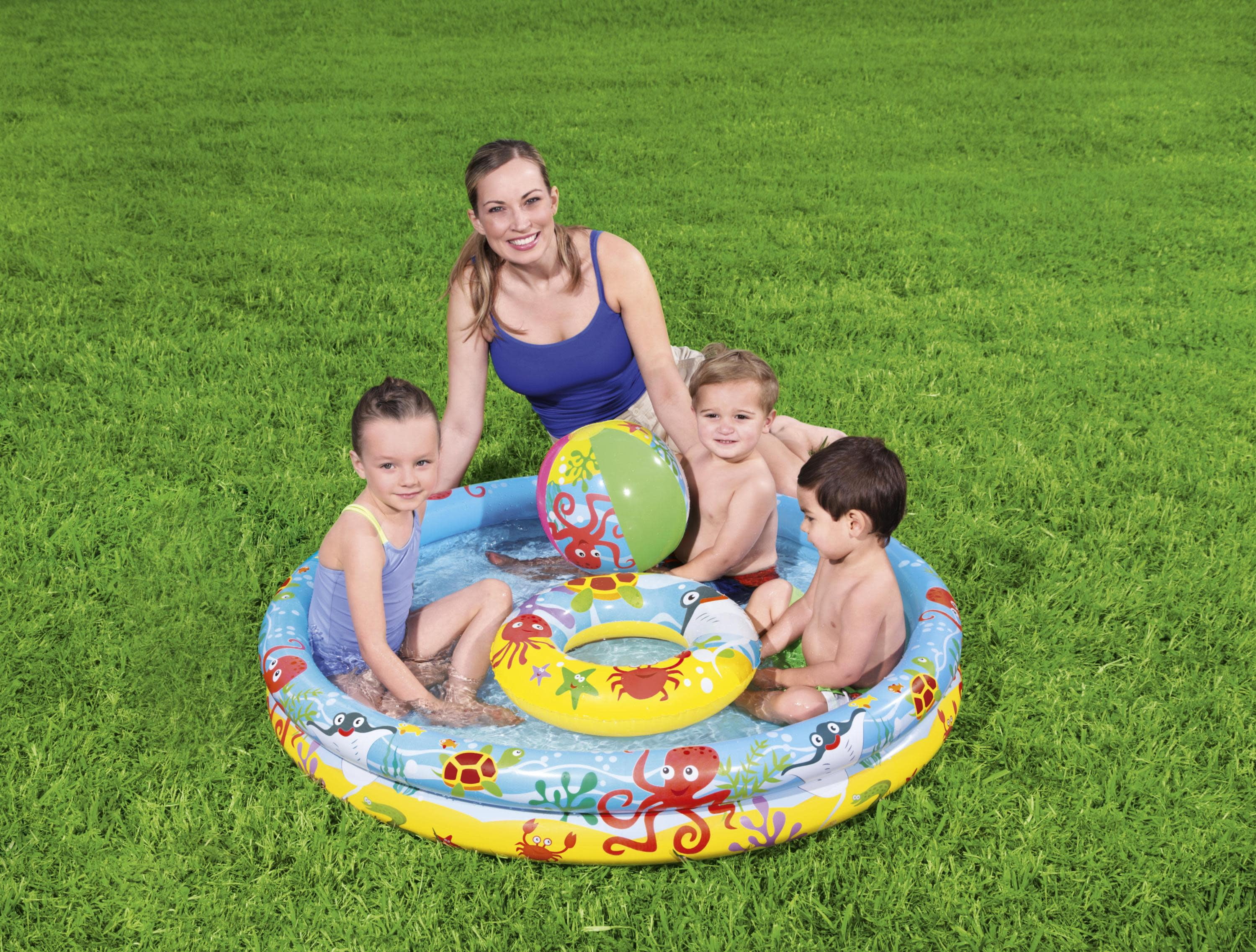 Buy H2OGO! 48in. Inflatable Circle Baby Pool with Beach Ball and Swim ...