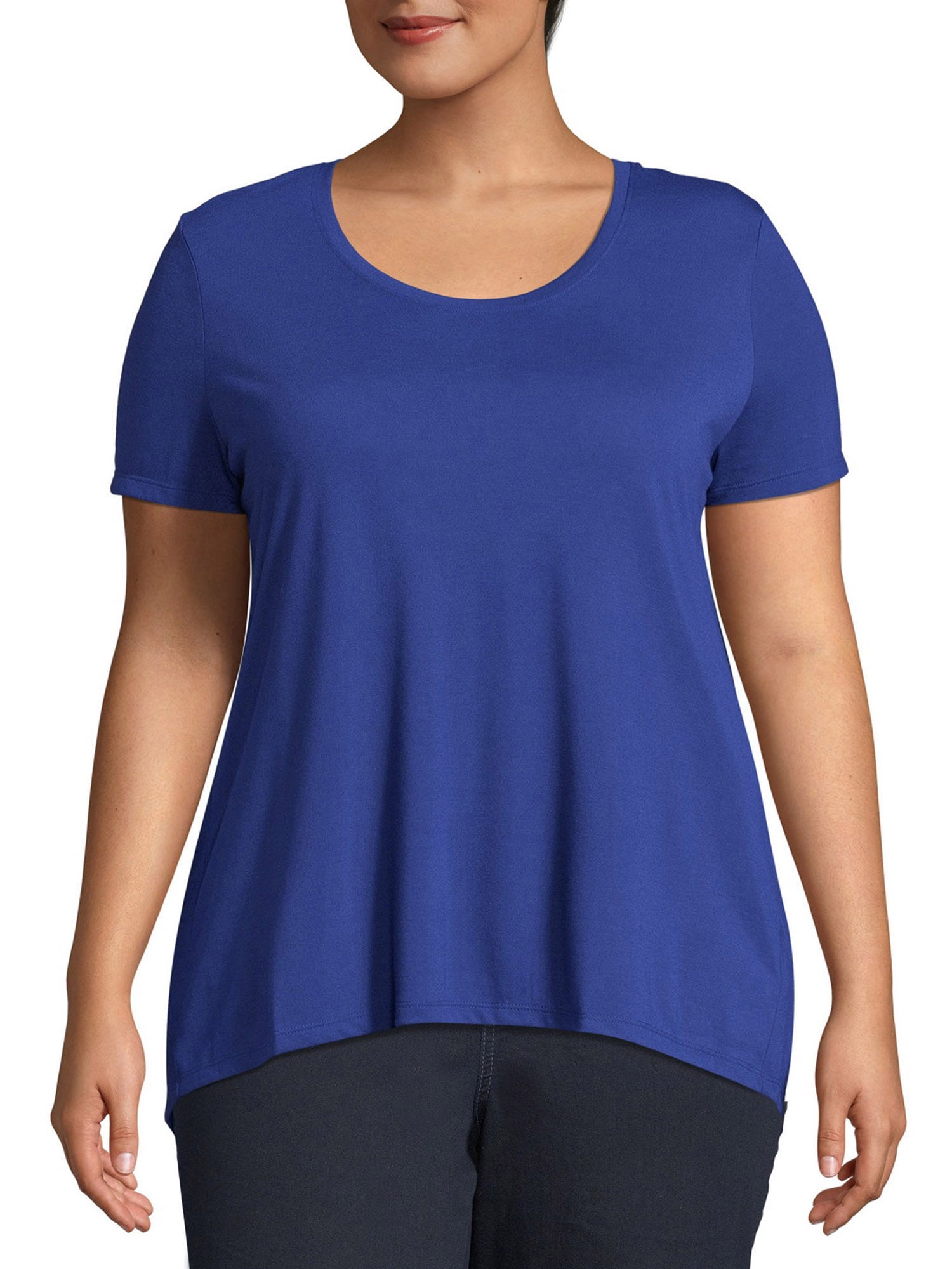 Just My Size - Just My Size Women's Plus Mixed Fabric Hi-Lo Top ...