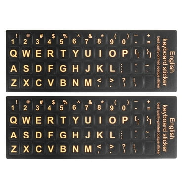 HQRP English QWERTY Laminated Keyboard Stickers for All PC & Laptops ...