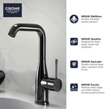 Grohe 23 486 A Essence 1.2 GPM Single Hole Bathroom Faucet - Chrome ...