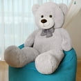 Free Shipping! MorisMos Giant Teddy Bear 4ft Plush Stuffed Animal, Soft Big Grey Bear for Kids ...