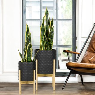 Set of 4 Medium Slim Log Planter - Walmart.com