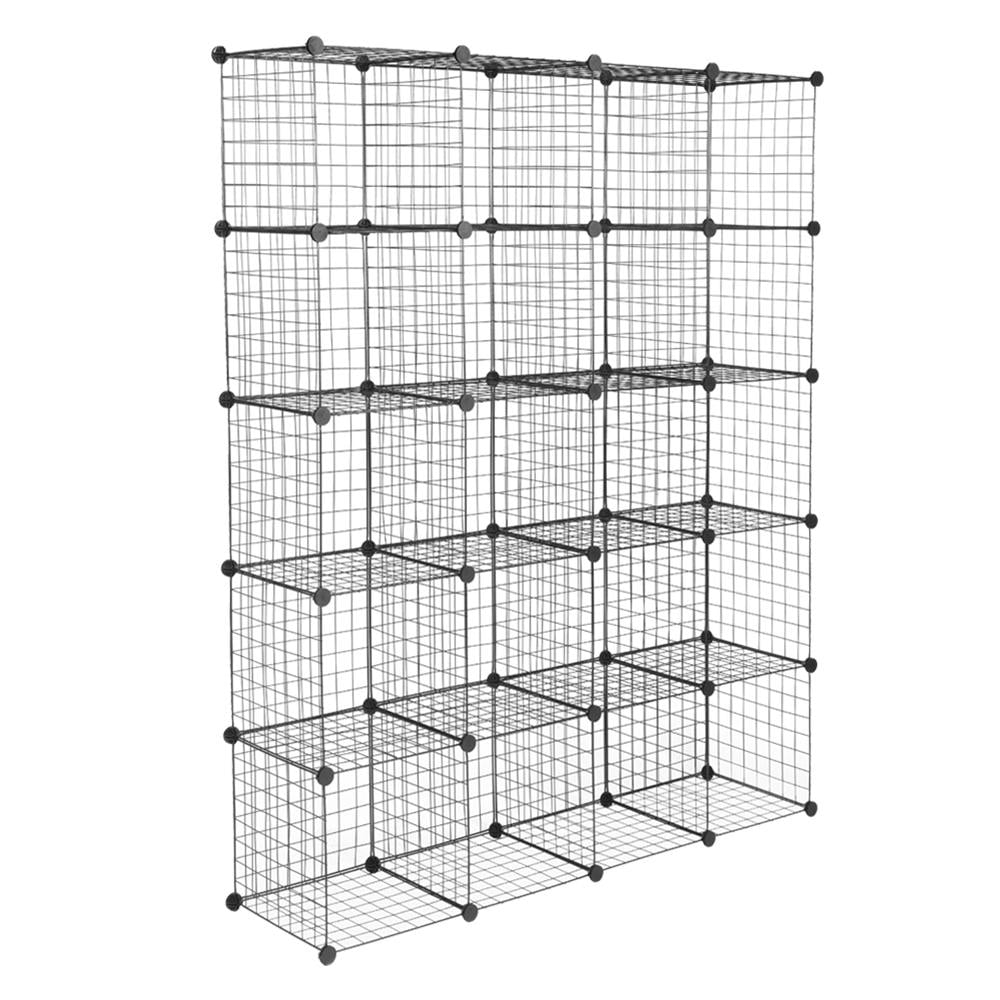 Zimtown Multi-Use DIY 20 Cube Wire Grid Organizer, Wardrobe Organizer ...