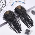 2Pcs Detachable PU Leather Tassel Epaulettes Punk Style Pyramid Stud ...