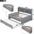 [Luckynote]Full Size Wooden Captain Bed with Built-in Bookshelves,Three ...