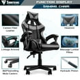 Soontrans Ergonomic Gray Gaming Chair with Massage, Adjustable Headrest ...