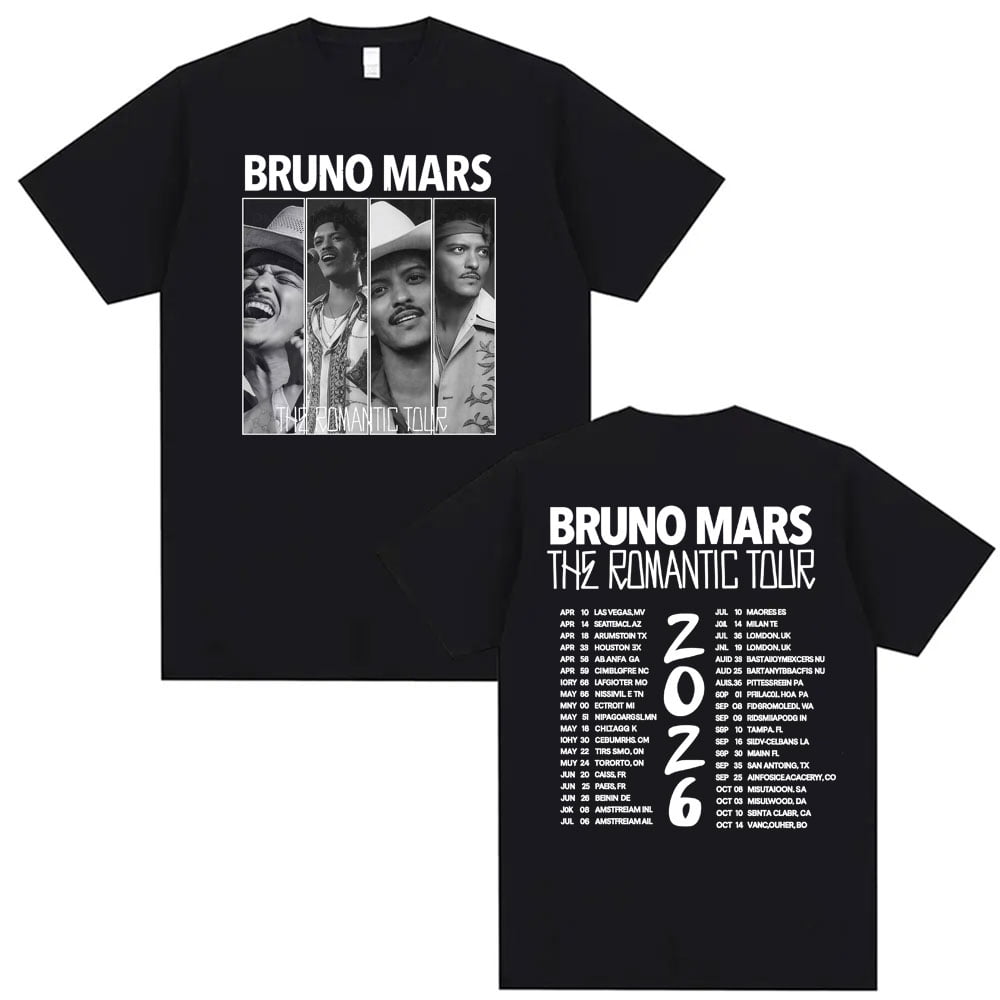 Click here for Dingcai Bruno Mars The Romantic Tour 2026 Print T... prices