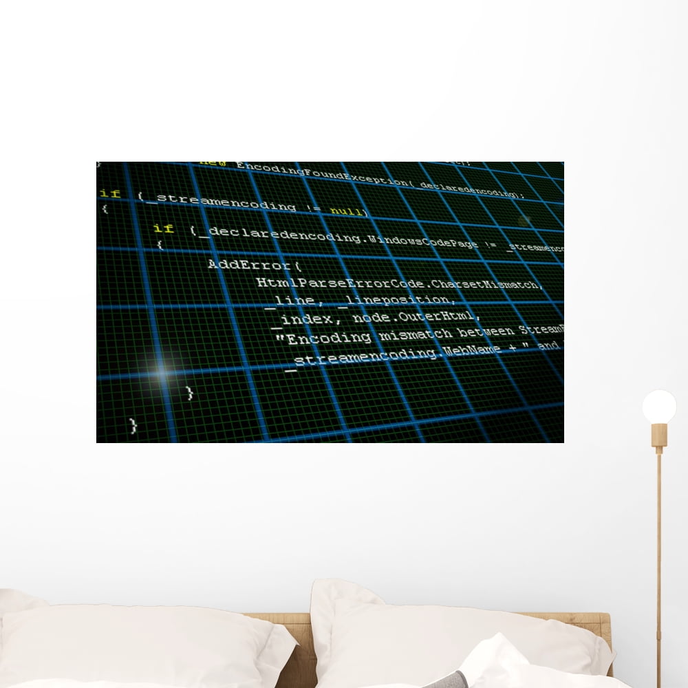 Programming Code Source Texture Wall Mural Decal Sticker, Wallmonkeys ...
